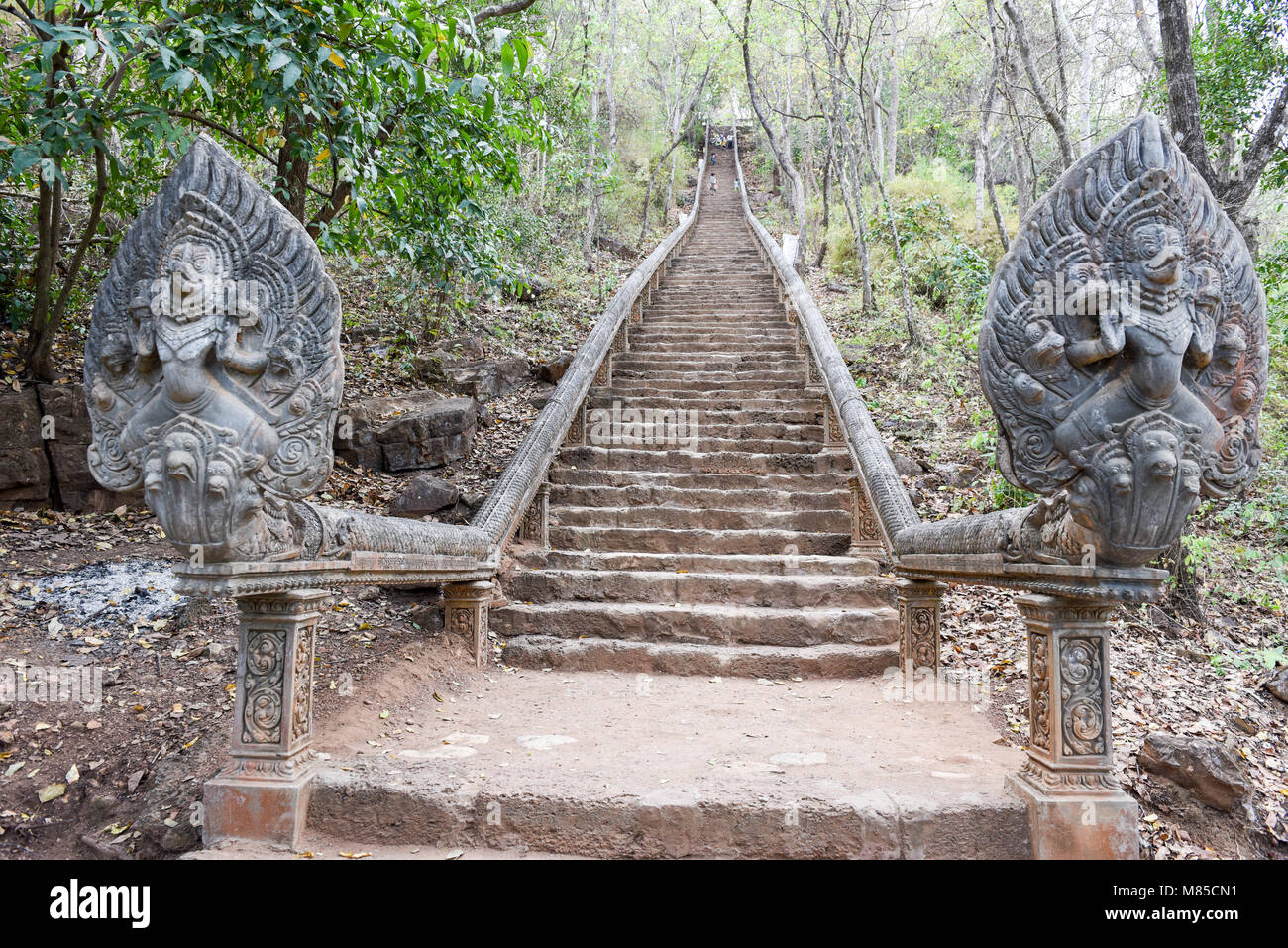 Battambang, Cambodia -14 January 2018: Phnom Banan temple at Battambang ...