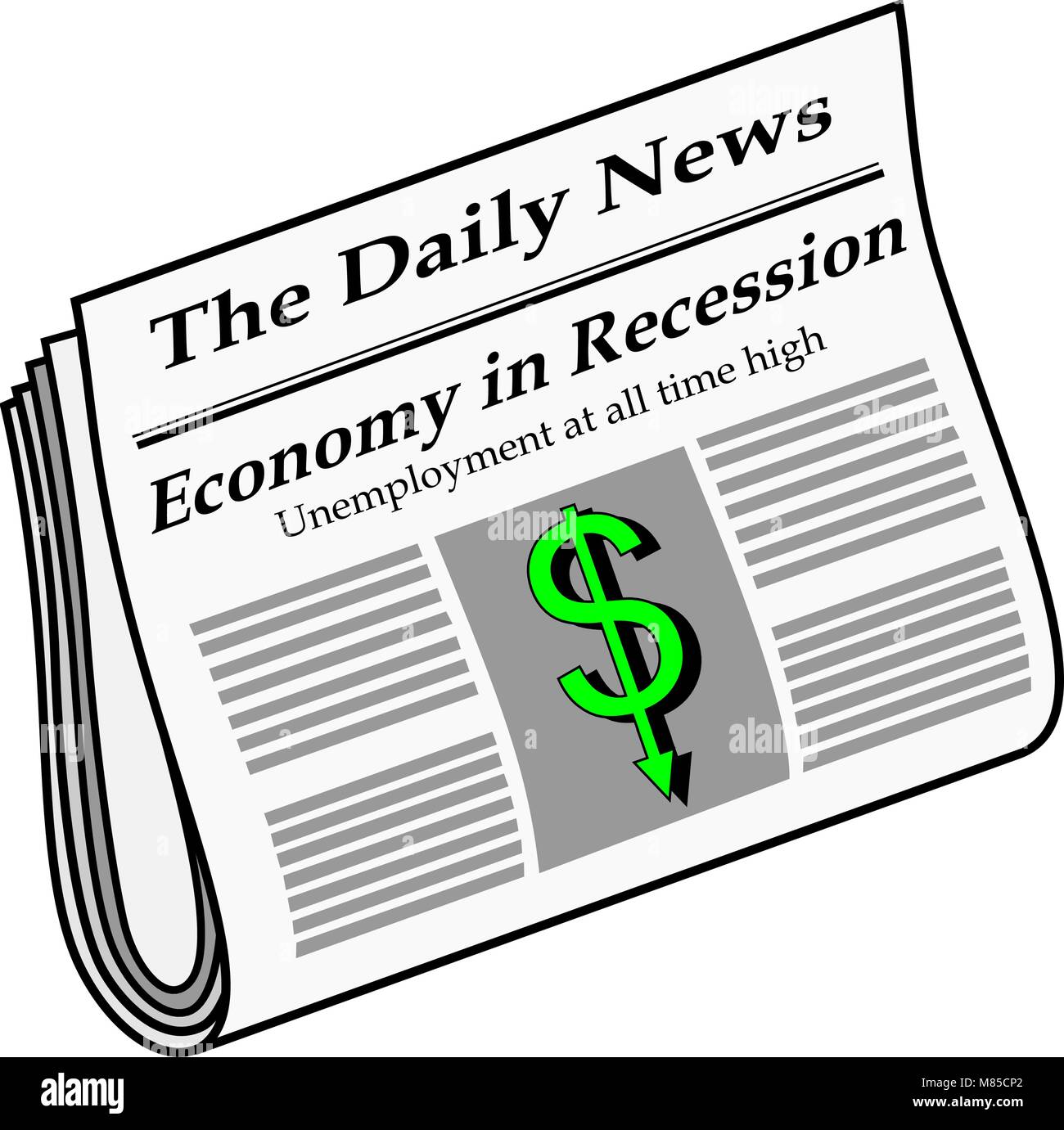 Newspaper with economy headlines Stock Vector Image & Art - Alamy
