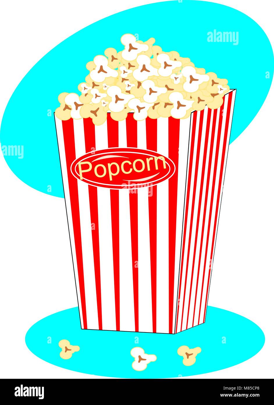 Popcorn in carton box Stock Vector Images - Alamy