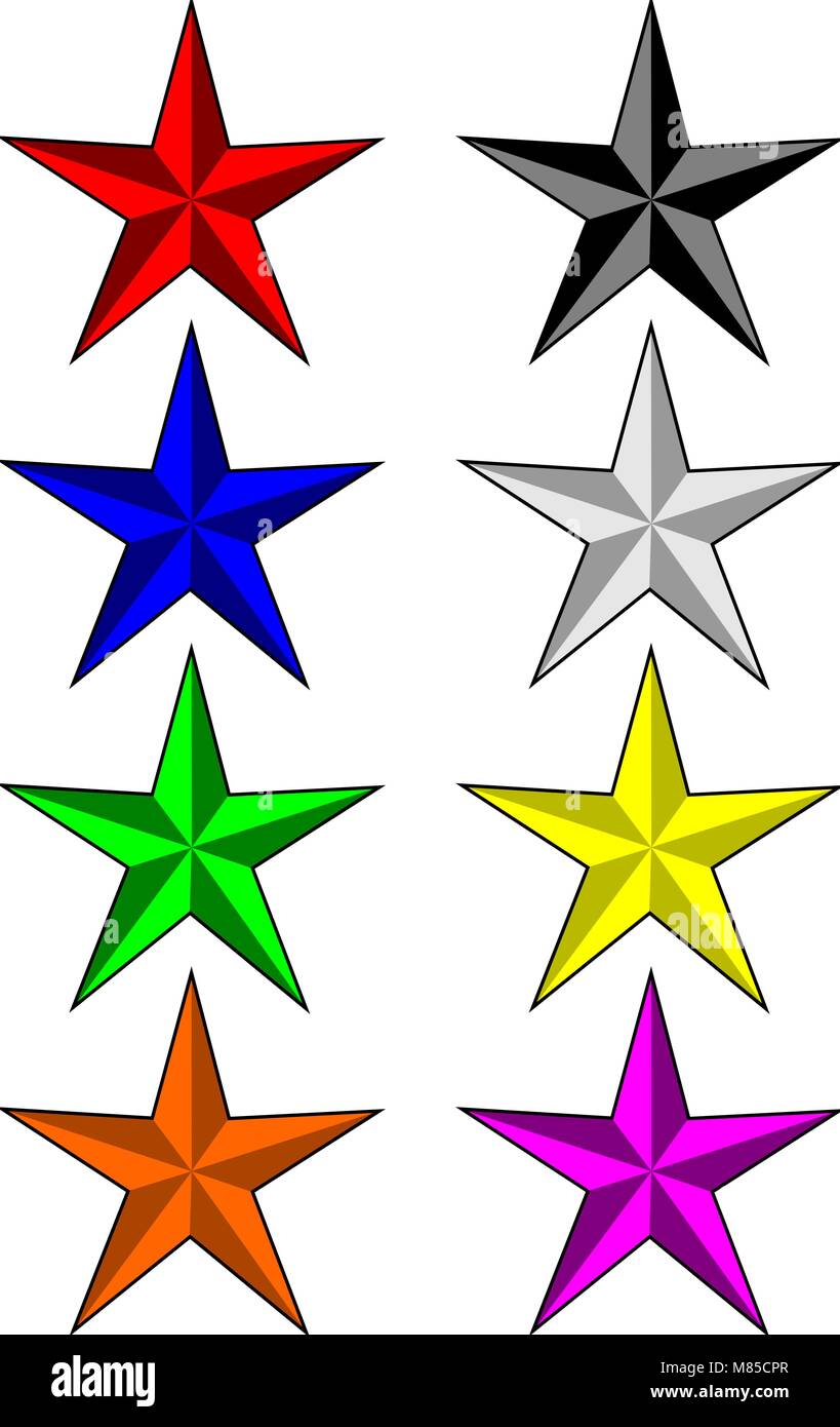 Assorted color stars vector Stock Vector Image & Art - Alamy