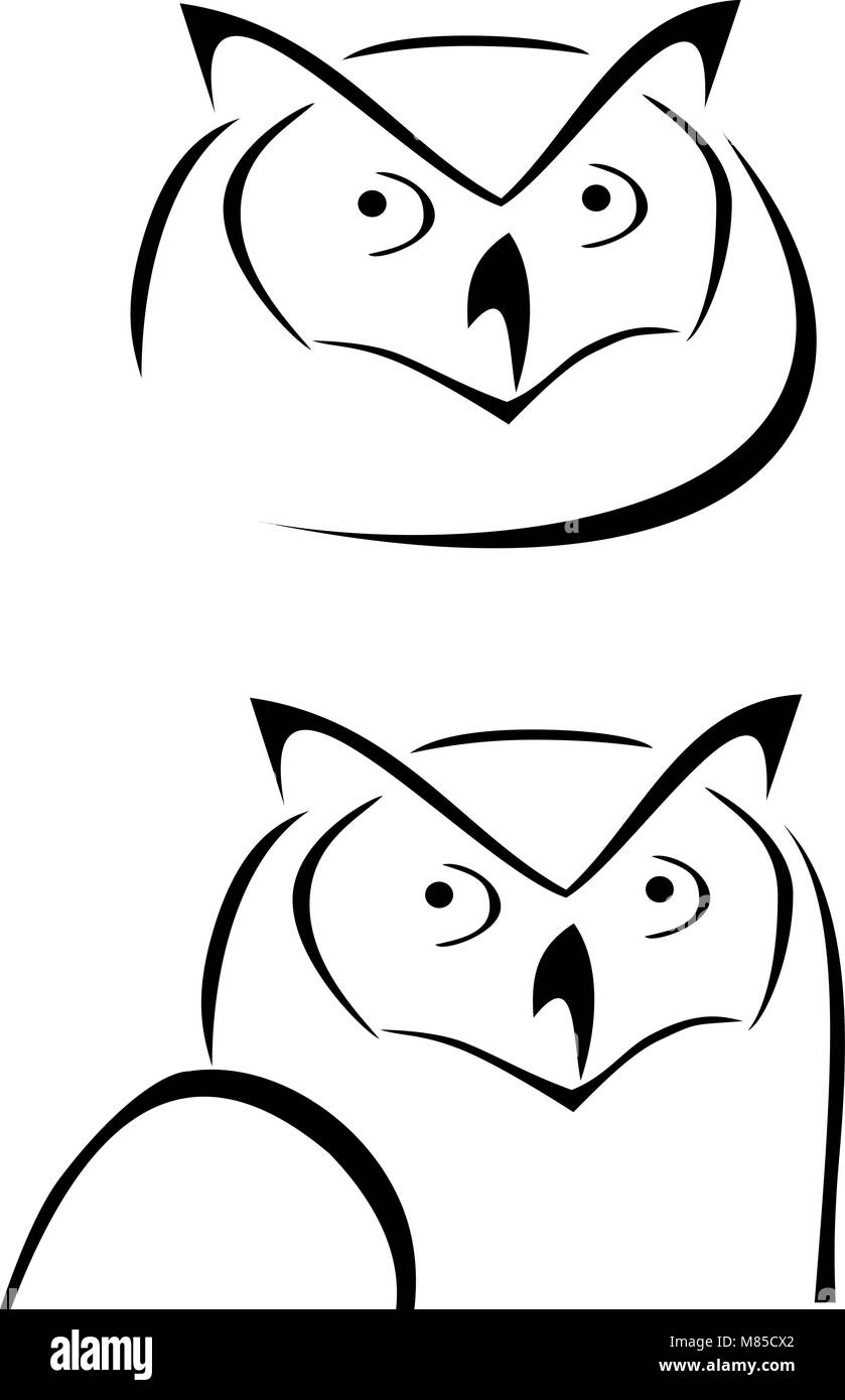 Two owl head tribal tattoos Stock Vector Image & Art - Alamy