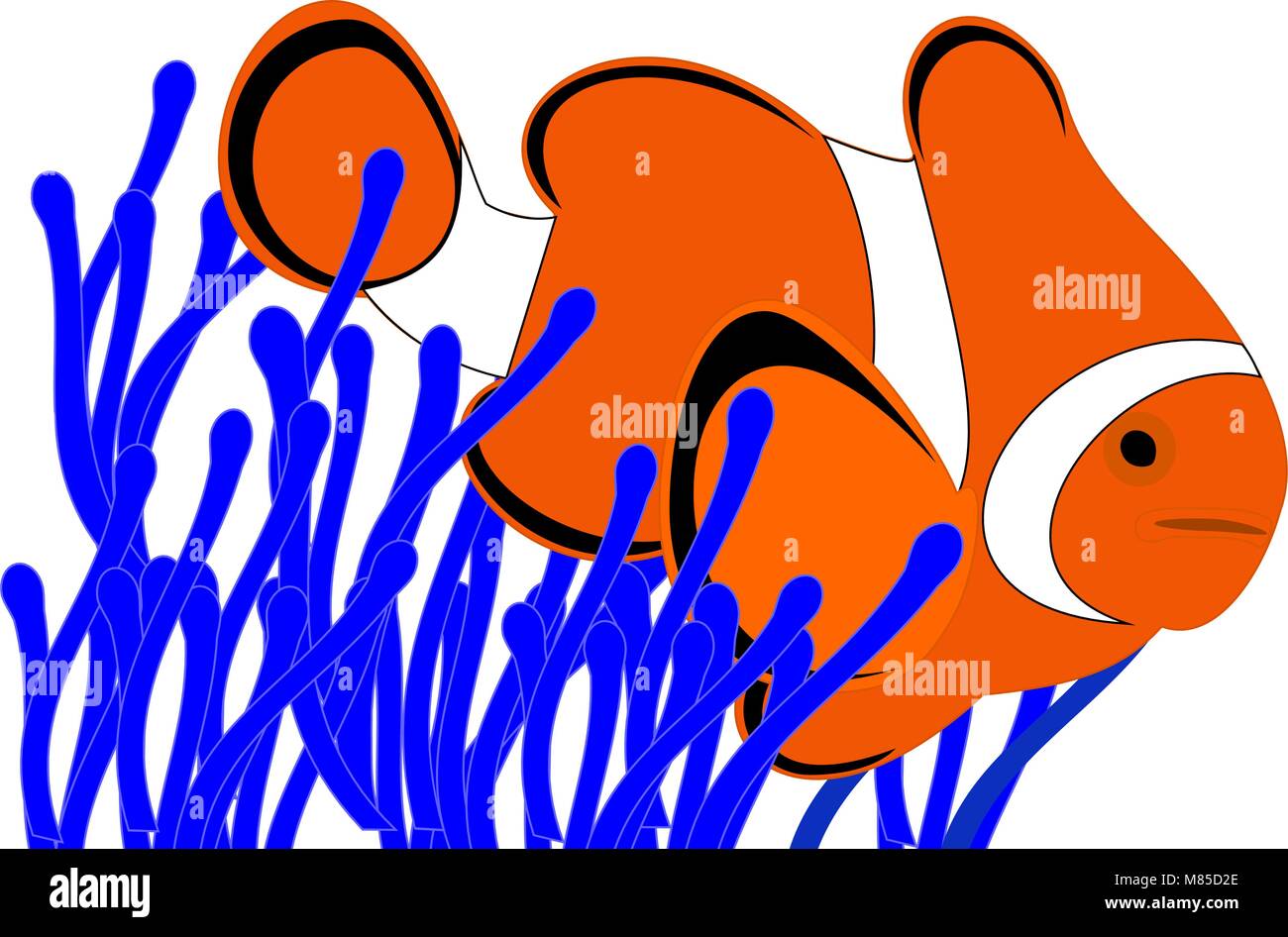 Blue aquarium reef fish Stock Vector Images - Alamy