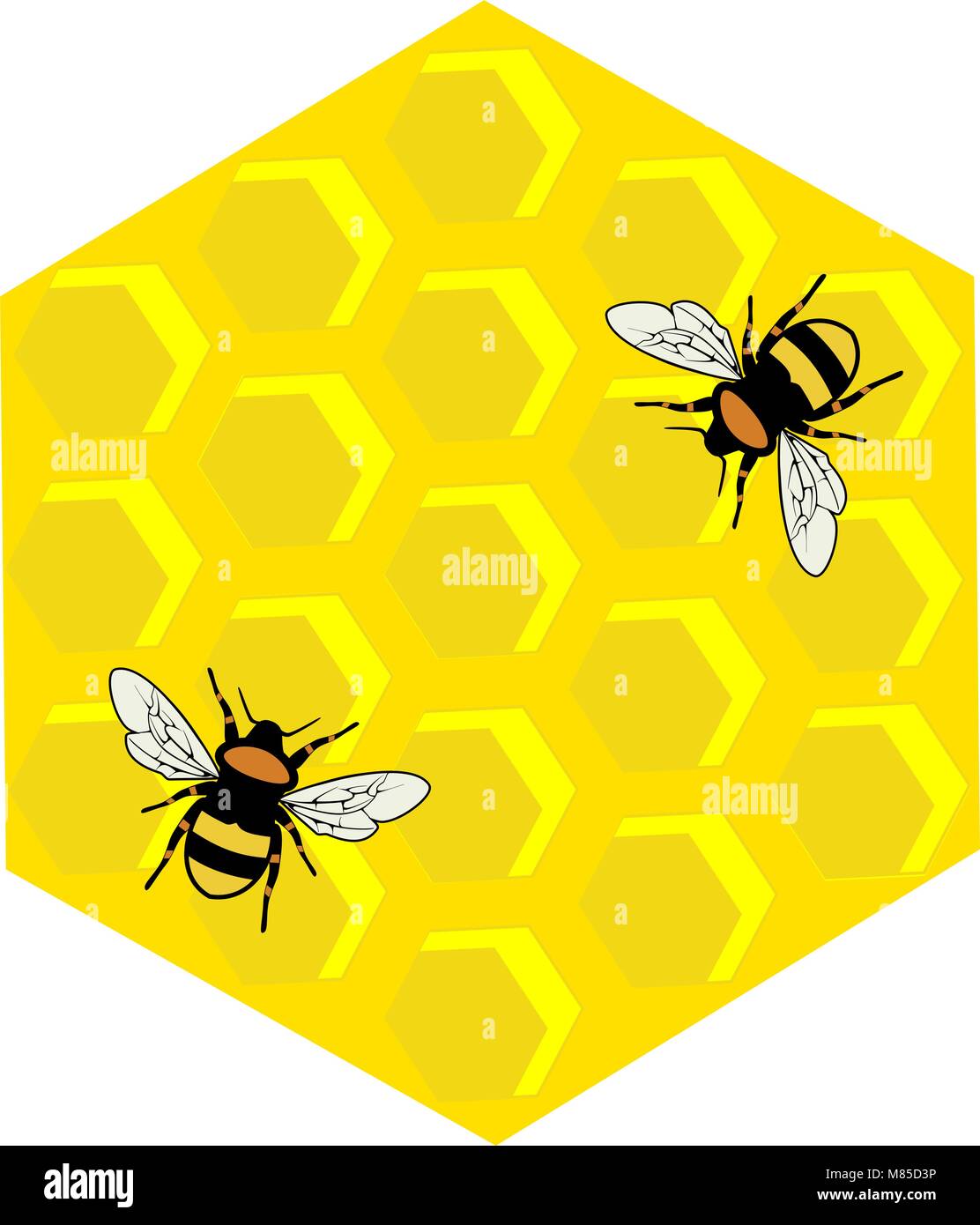 A yellow honeycomb with bees Stock Vector Image & Art - Alamy