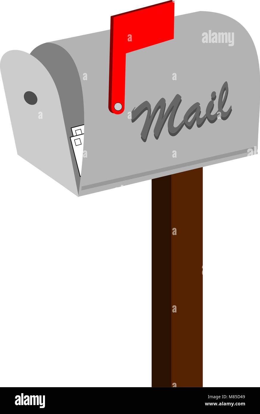 A open mailbox with red flag Stock Vector Image & Art - Alamy