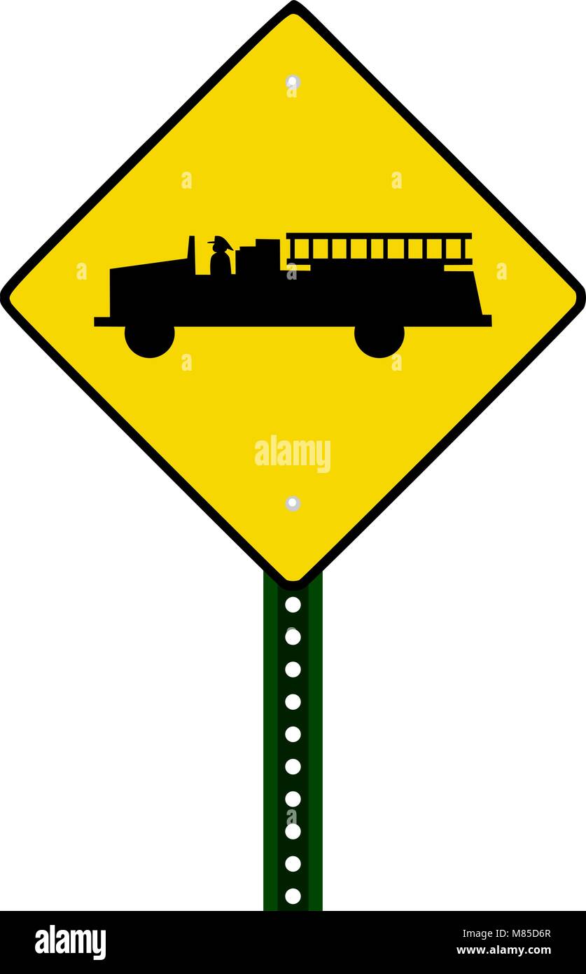 A Isolated fire truck sign on white background Stock Vector Image & Art ...