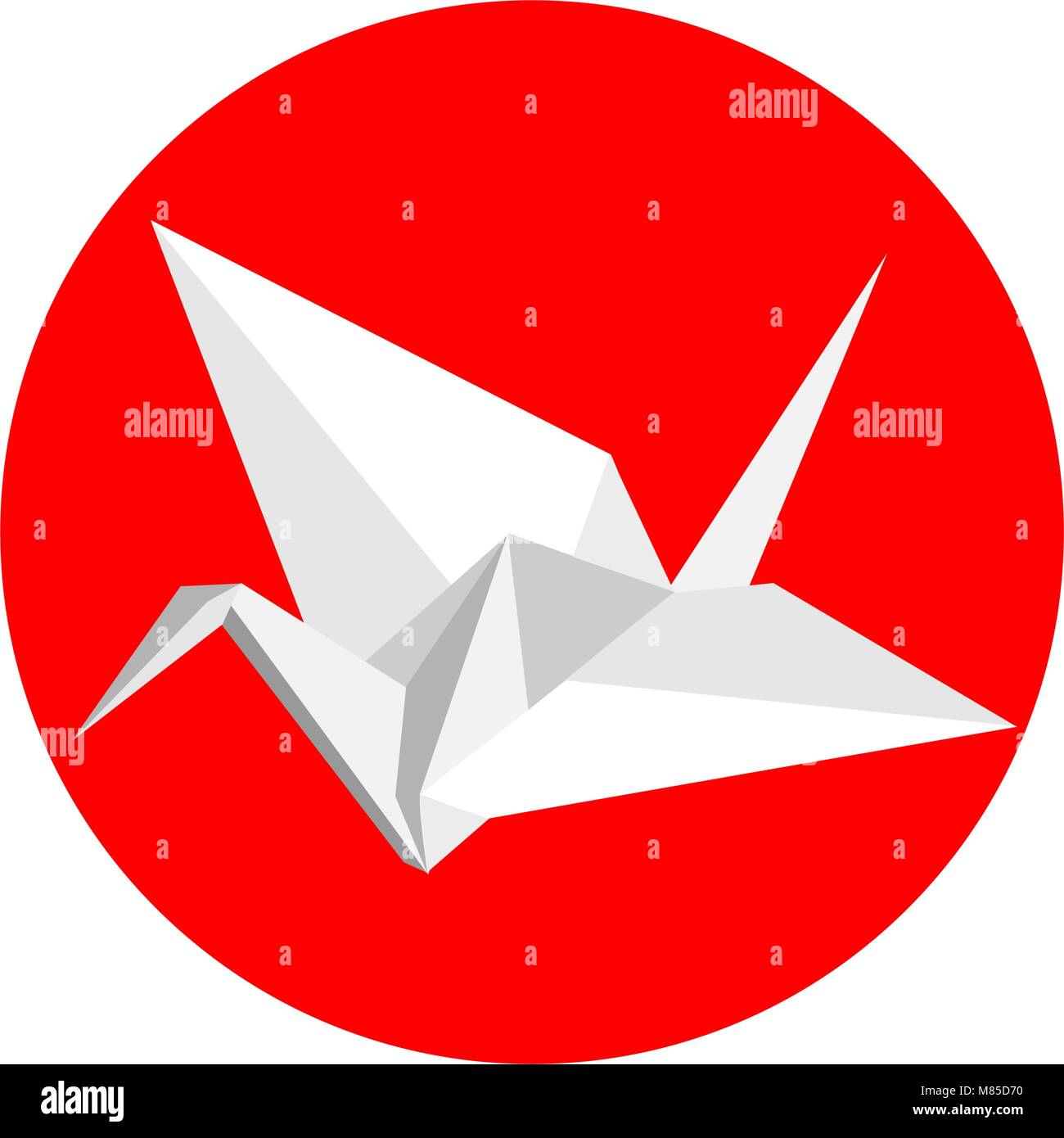 Red origami crane Stock Vector Images - Alamy