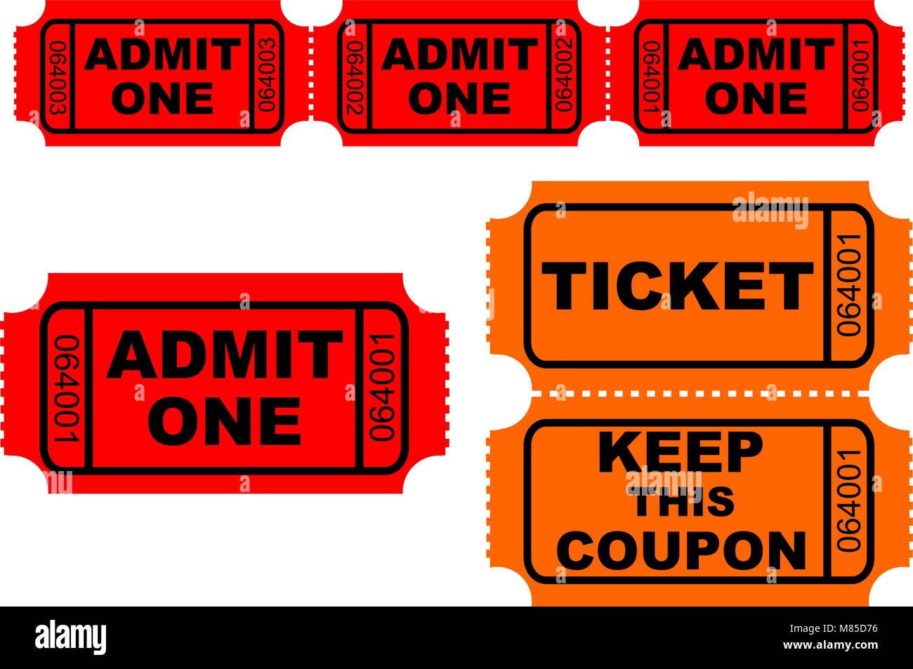 Red Raffle Tickets Clipart