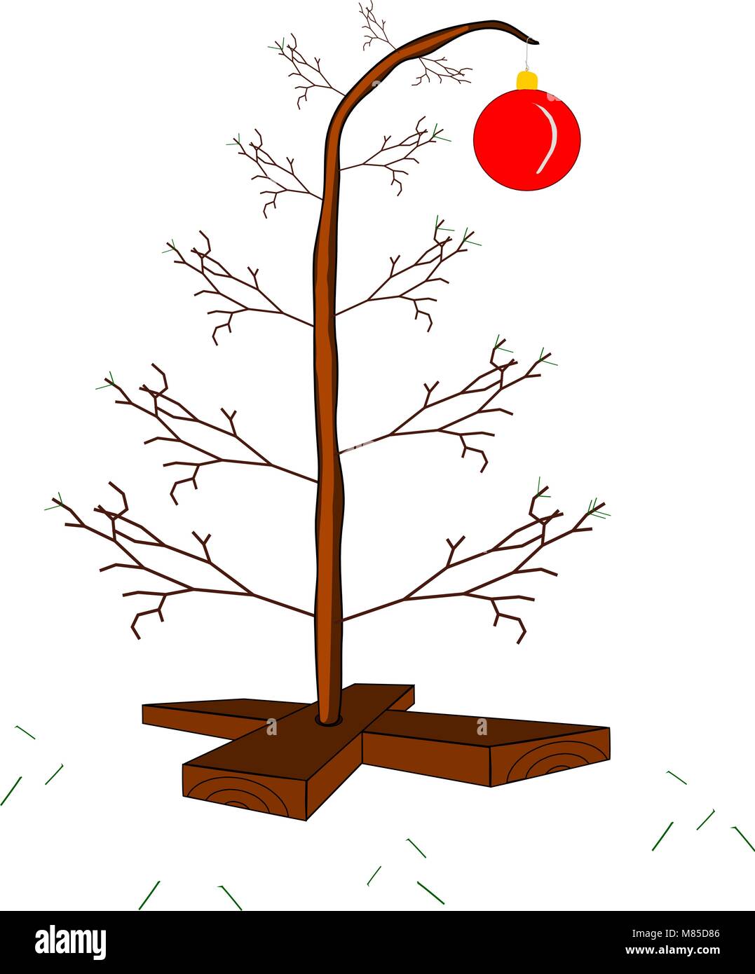 Sad christmas tree with ornament Stock Vector Image & Art - Alamy