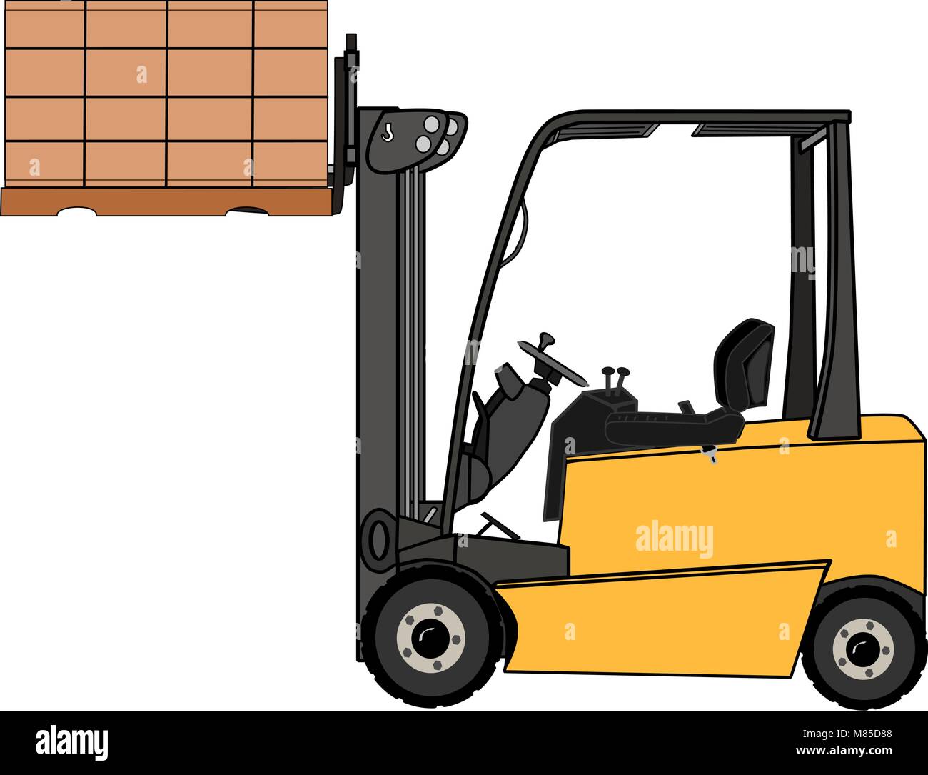 A Isolated yellow forklift illustration Stock Vector Image & Art - Alamy