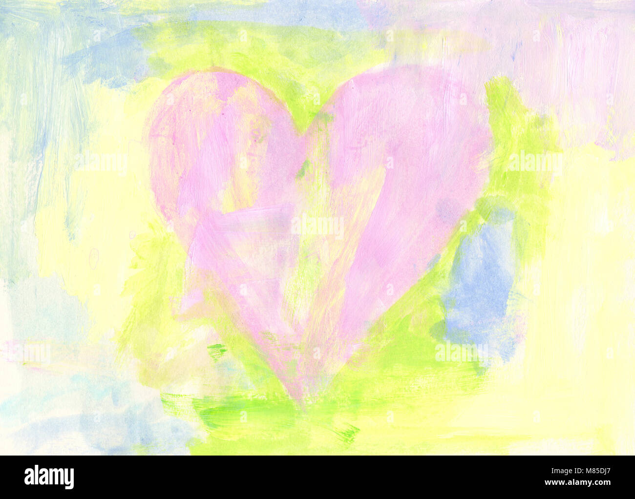 Pastel heart acrylic painting Stock Photo - Alamy