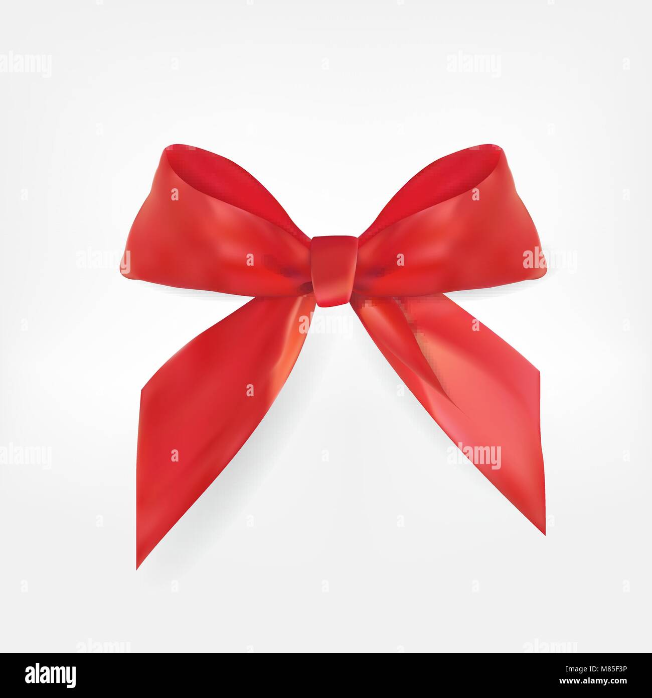 Decorative red bow. 3D Realistic Vector Illustration Stock Vector Image ...