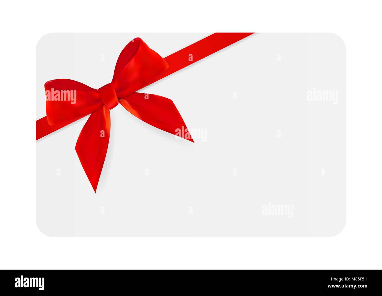 Blank Gift Card Template with Red Bow and Ribbon. Vector Illustration ...