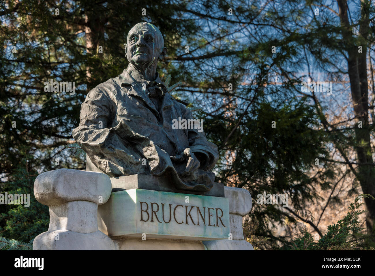 Bruckner bust in Stadtpark, Vienna. Anton Bruckner was an Austrian ...