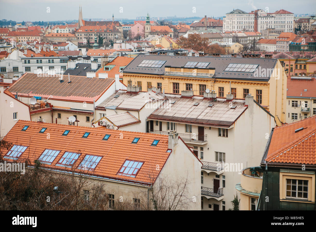 View from a high point. A beautiful view from above on the streets and ...