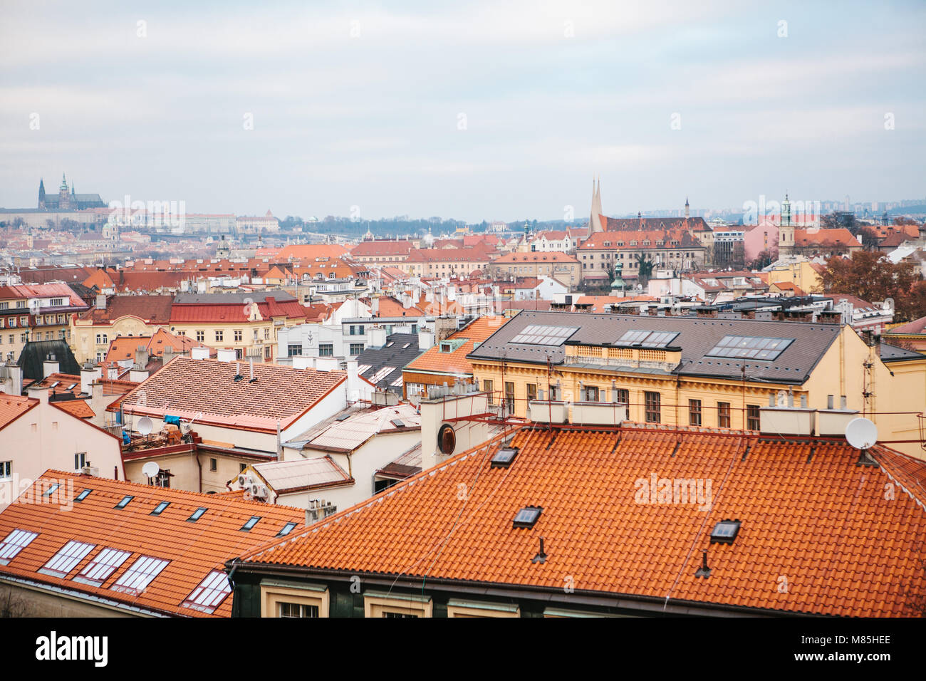 View from a high point. A beautiful view from above on the streets and ...