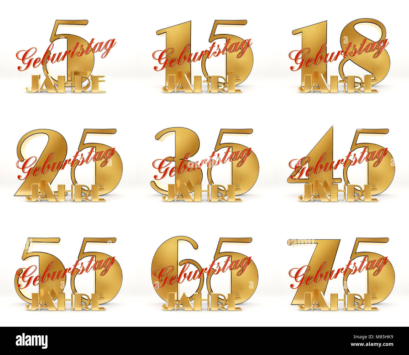 Set of Years celebration design. Anniversary golden number template ...