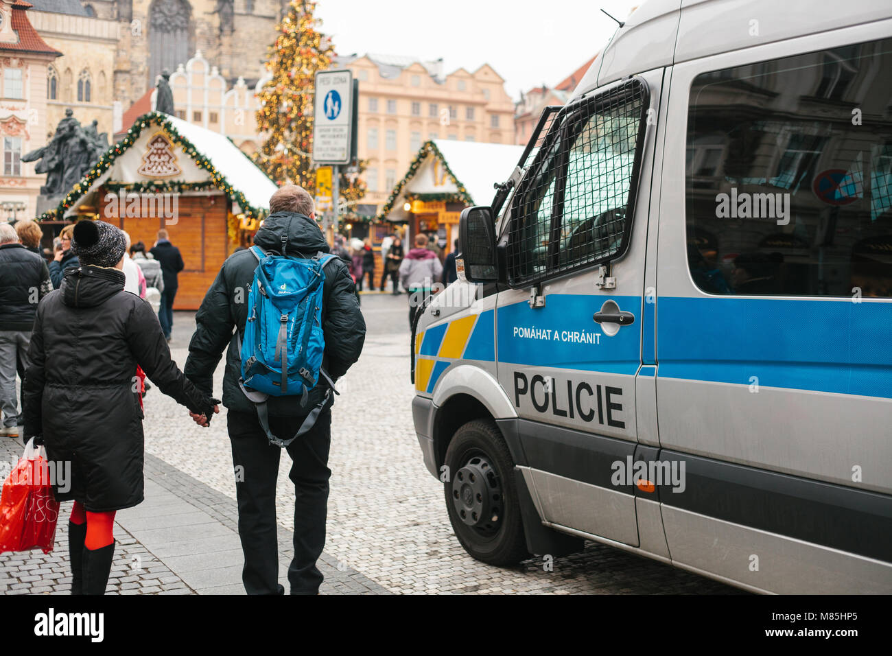 The presence of the police at Christmas. The police patrol the streets ...