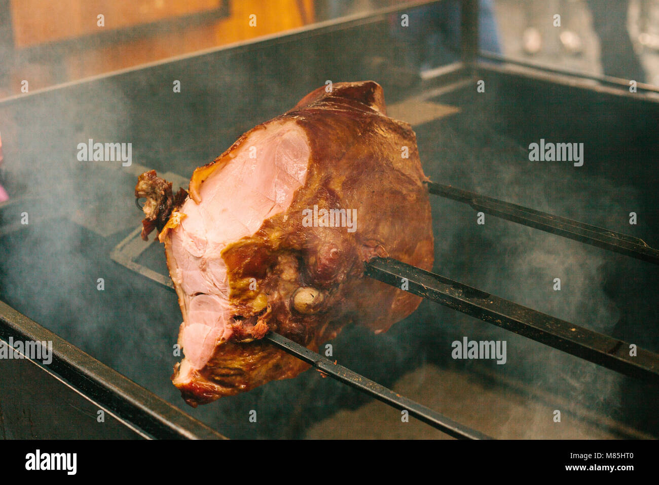Pig cooking over open fire hi-res stock photography and images - Alamy