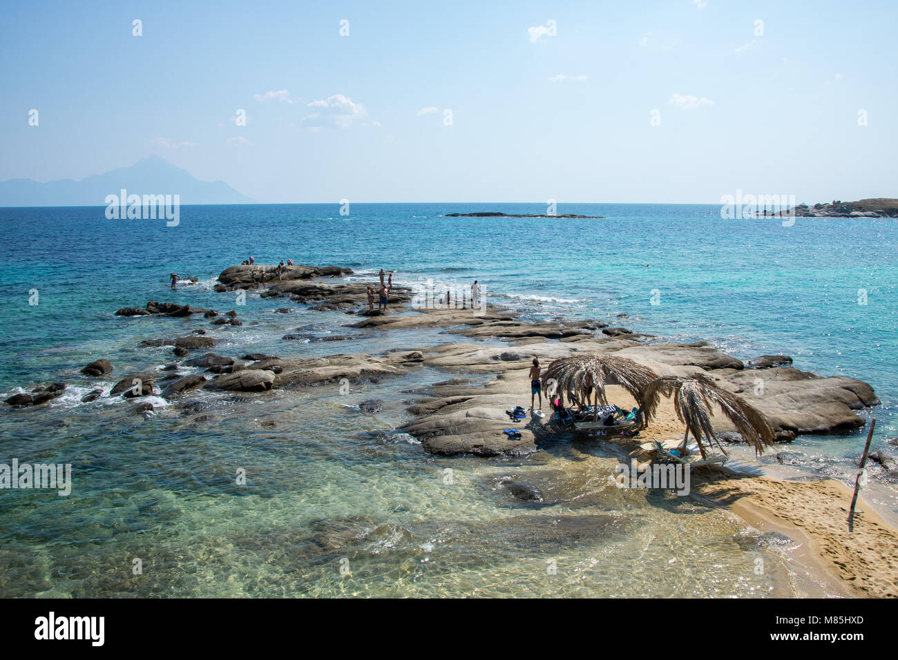 Beautiful Tigania beach on Greek peninsula Sithonia, part of larger ...