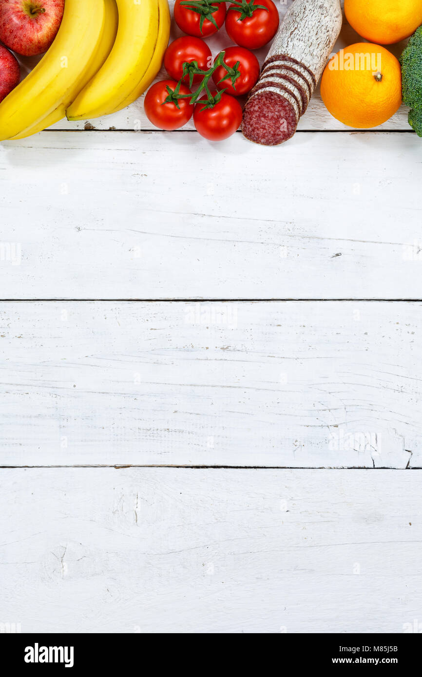 Fruits and vegetables food collection cooking ingredients portrait ...