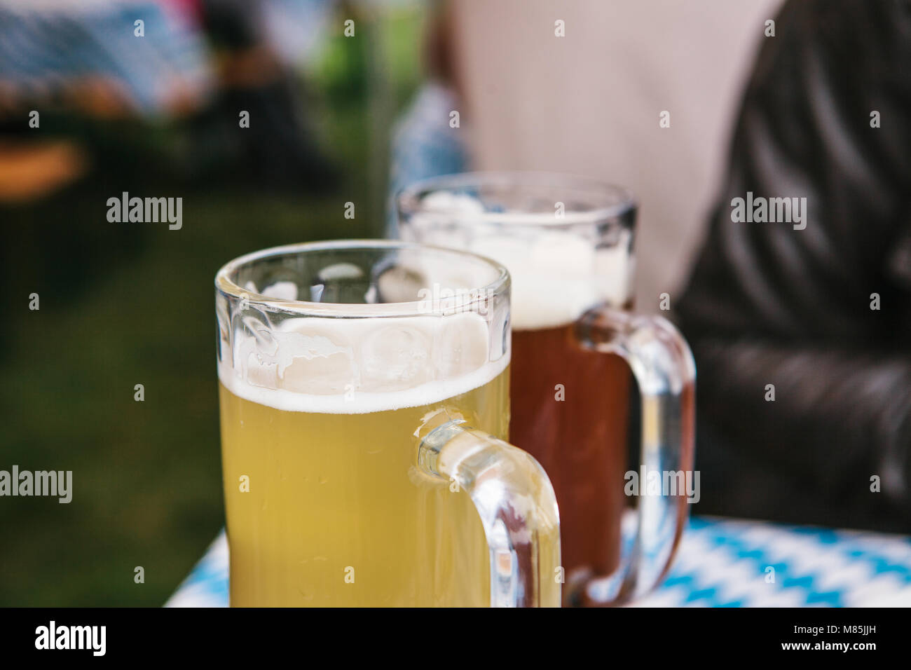 Celebrating the traditional German beer festival called Oktoberfest ...