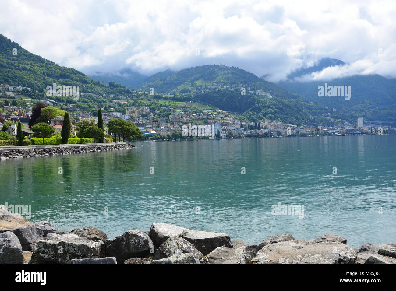 lake view of Lausanne Stock Photo - Alamy