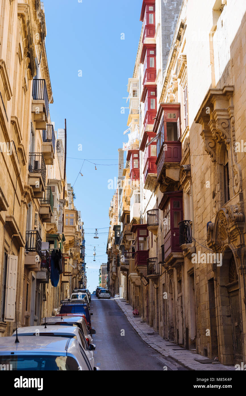 Traditional maltese balcony valletta malta hi-res stock photography and ...
