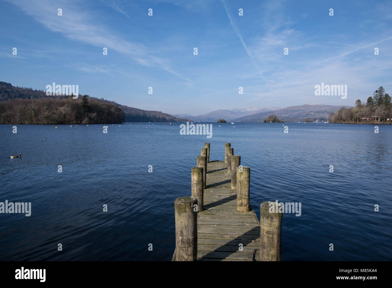Jetti in to the lake Stock Photo - Alamy