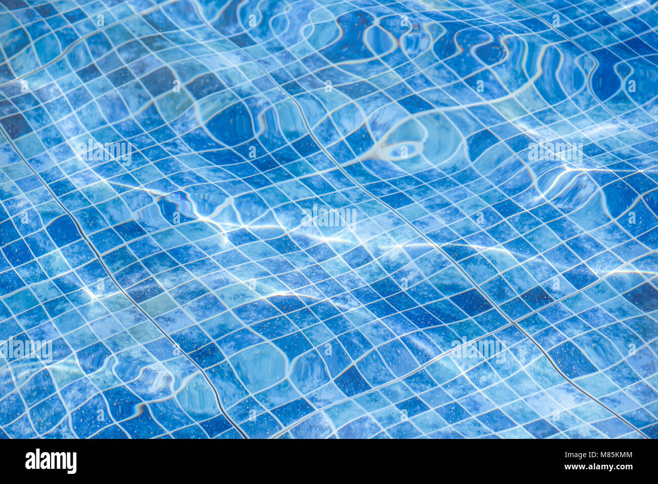 Ripple Water in swimming pool with sun reflection Stock Photo - Alamy