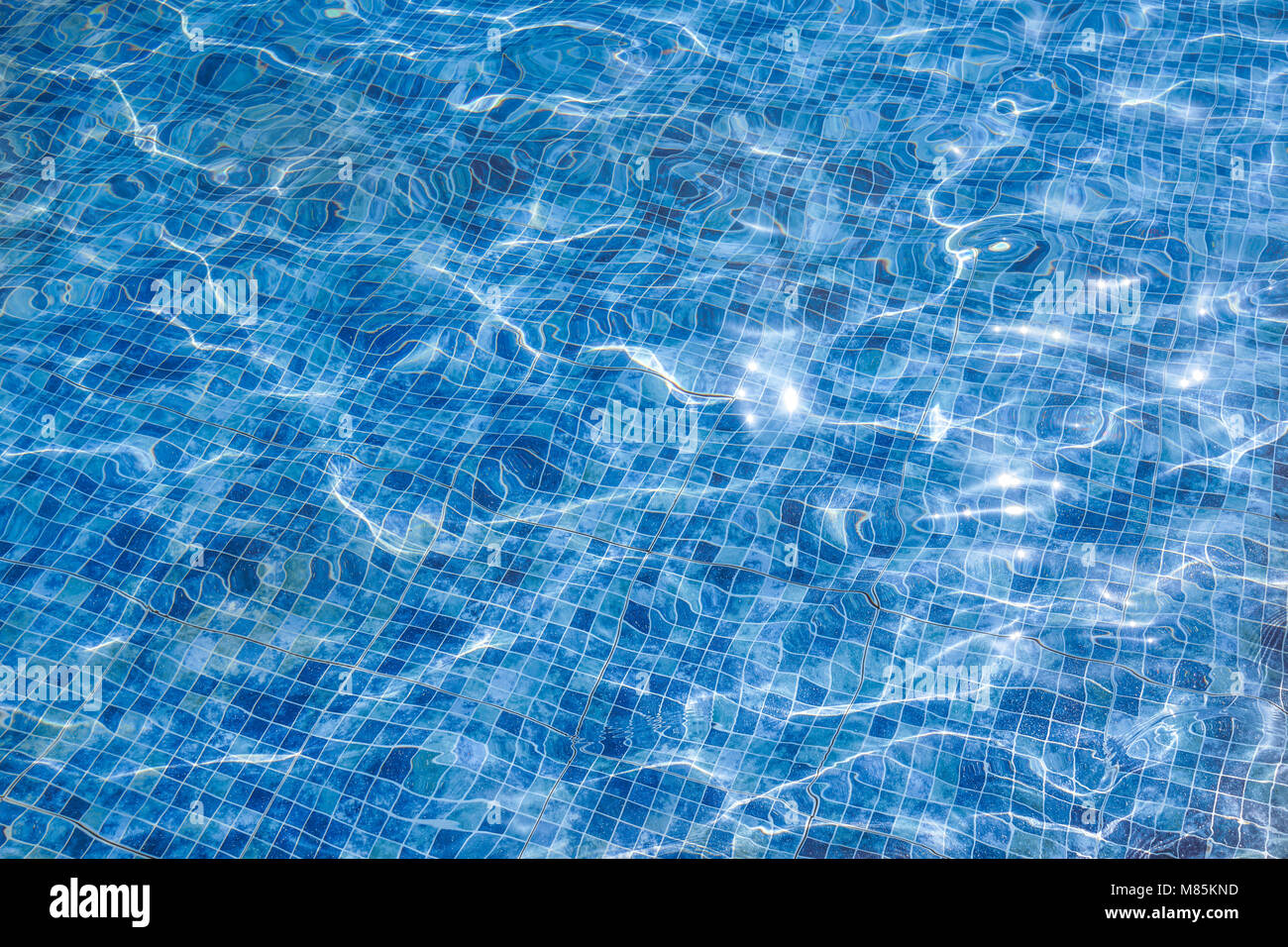 Ripple Water in swimming pool with sun reflection Stock Photo - Alamy