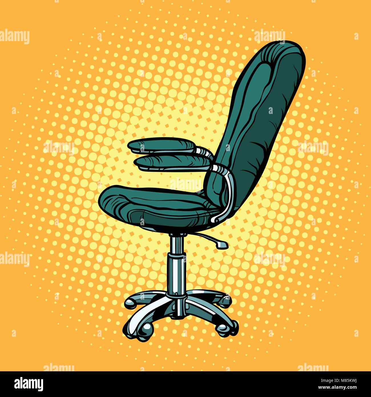 Black leather and chrome office chair Stock Vector Images - Alamy