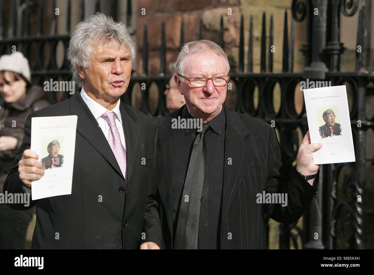 Stan Boardman with Dennis Taylor at Frank Carson Funeral, Belfast ...