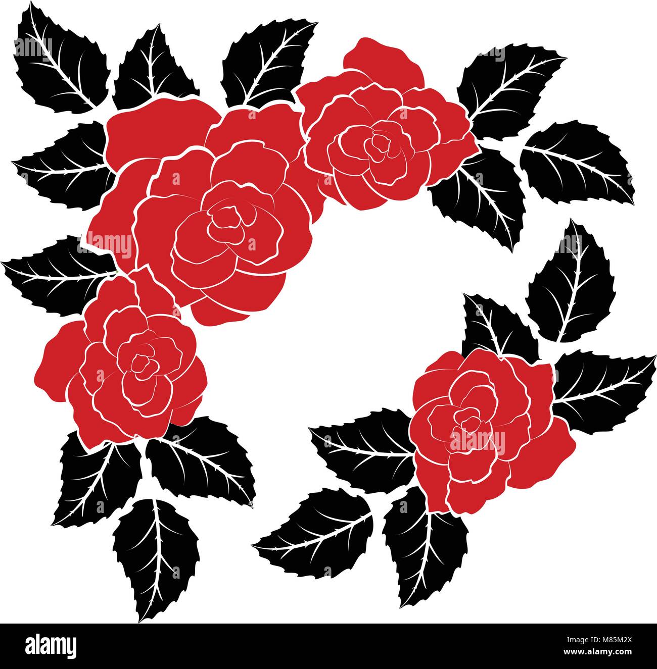 Black And Red Rose Wallpaper Design