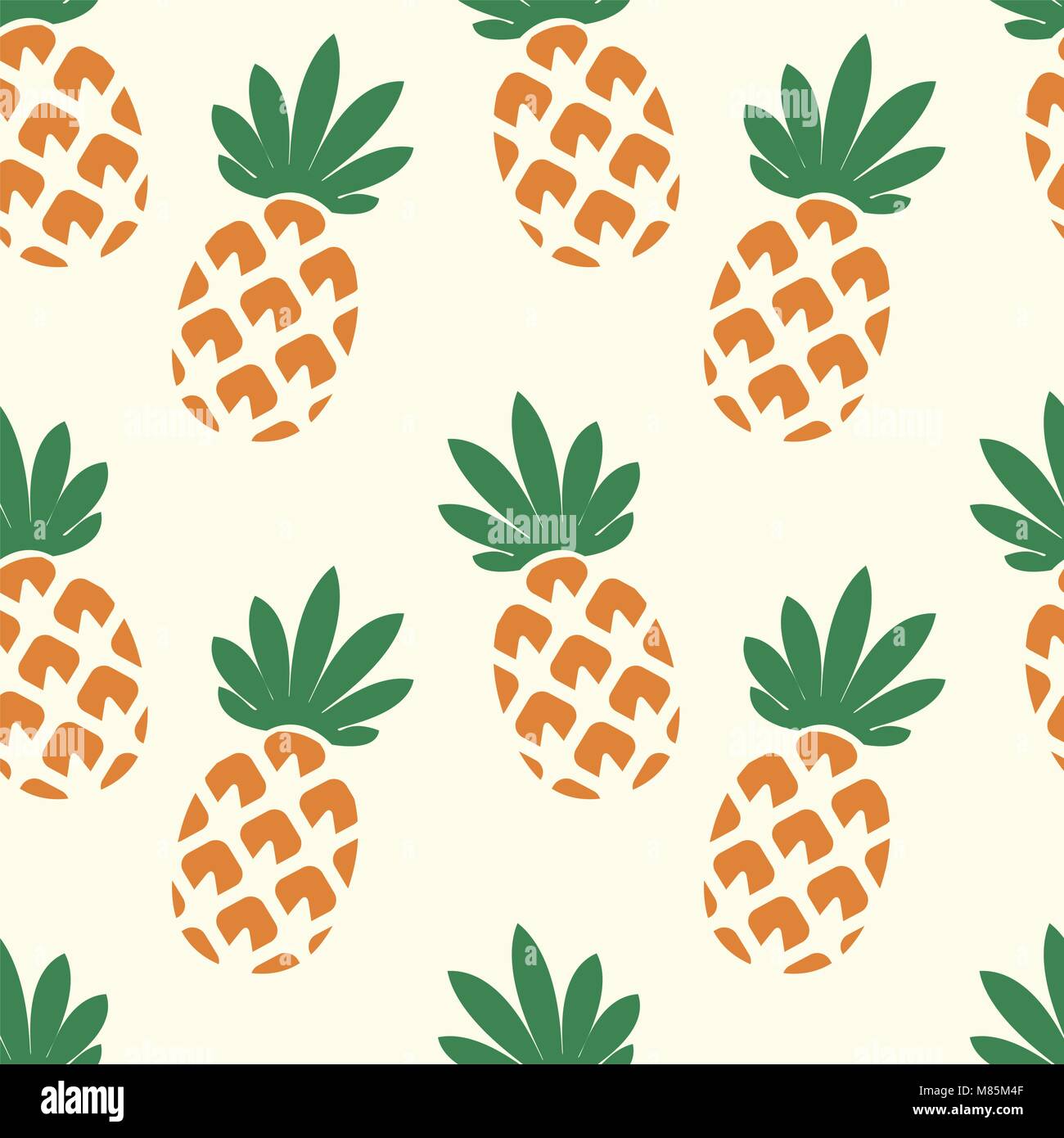 vector seamless pineapple pattern. repeating summer background with ...
