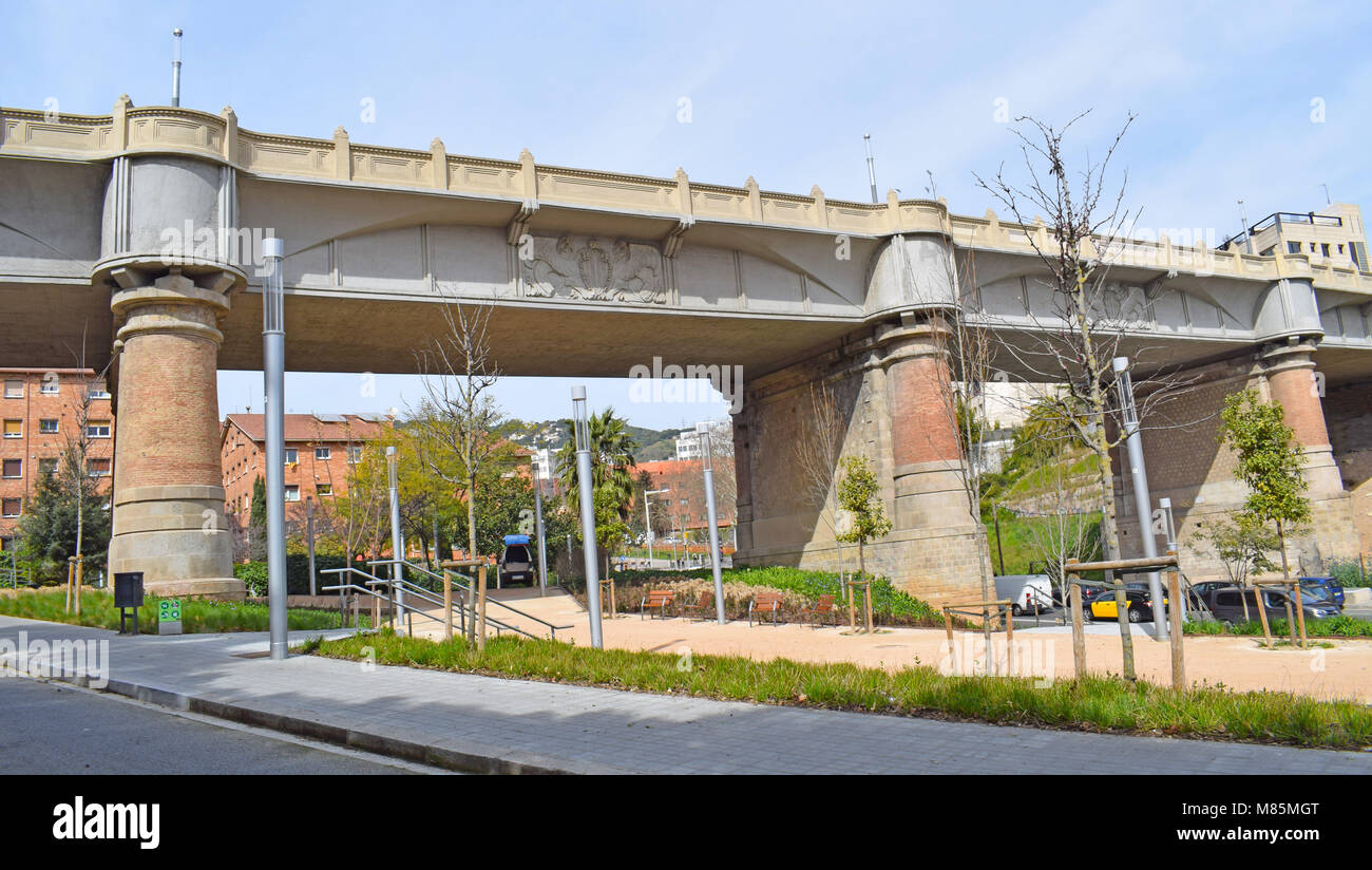 bridge vallcarca, bridge, aqueduct, viaduct, architecture, city ...