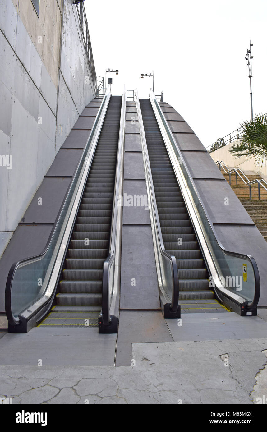 Escalator on the street of Barcelona Stock Photo - Alamy