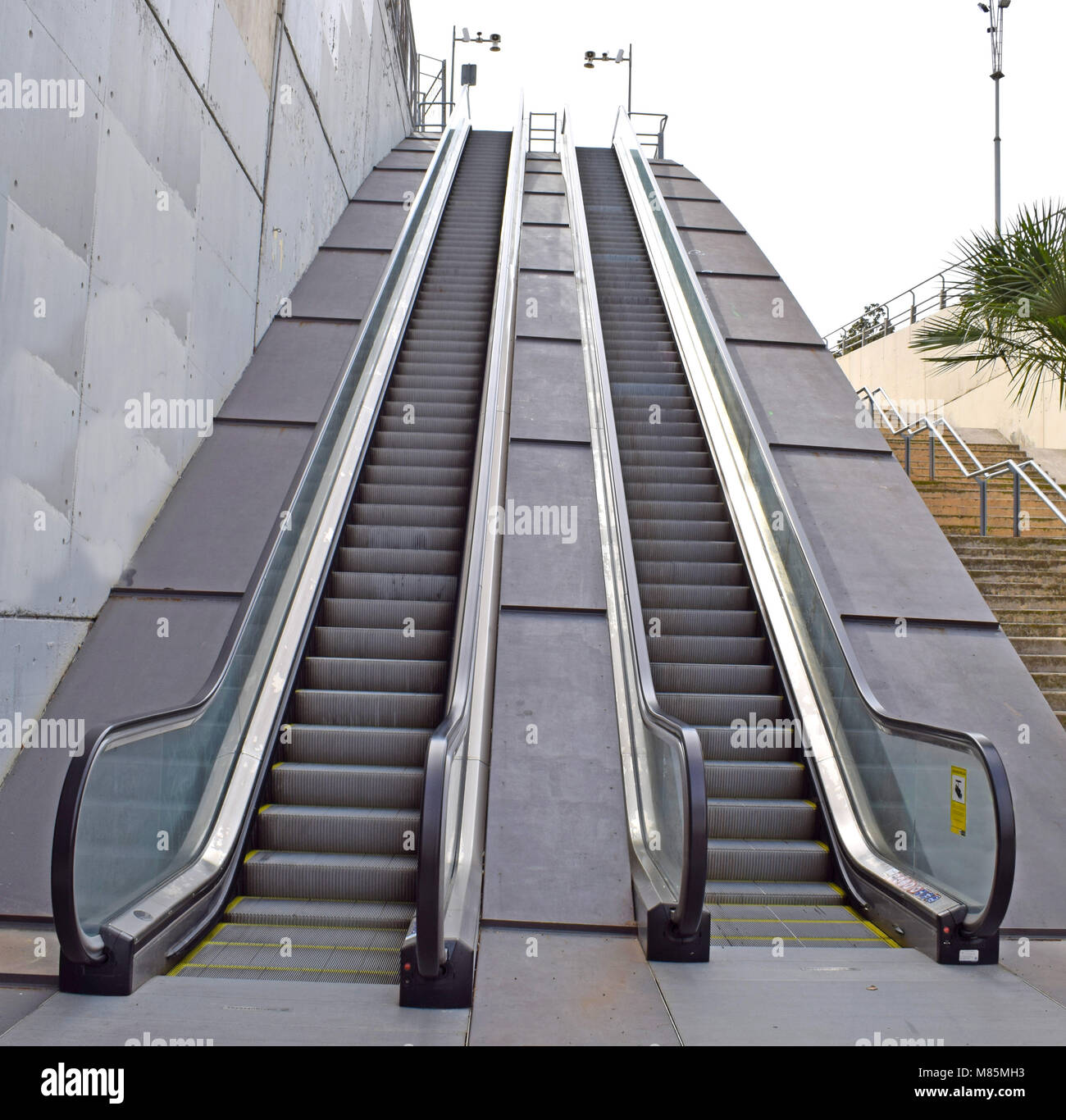Escalator on the street of Barcelona Stock Photo - Alamy