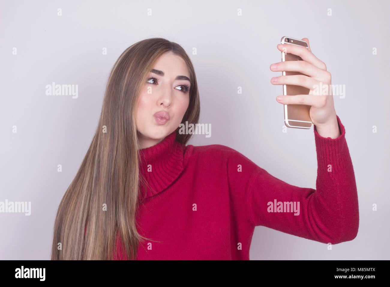 Girl lips selfie hi-res stock photography and images - Alamy