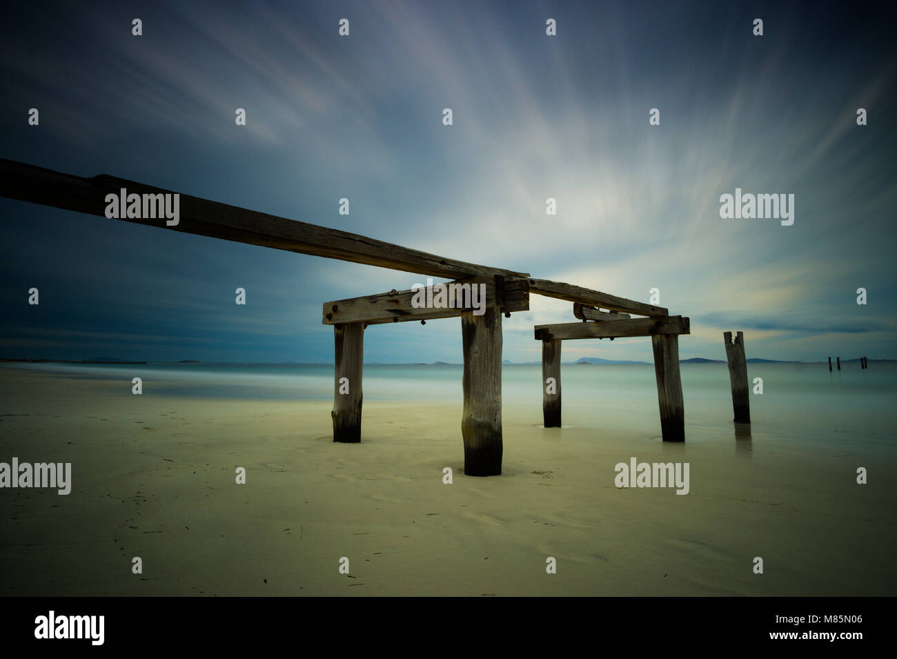Old wooden jetty on beach at Esperance WA Stock Photo - Alamy