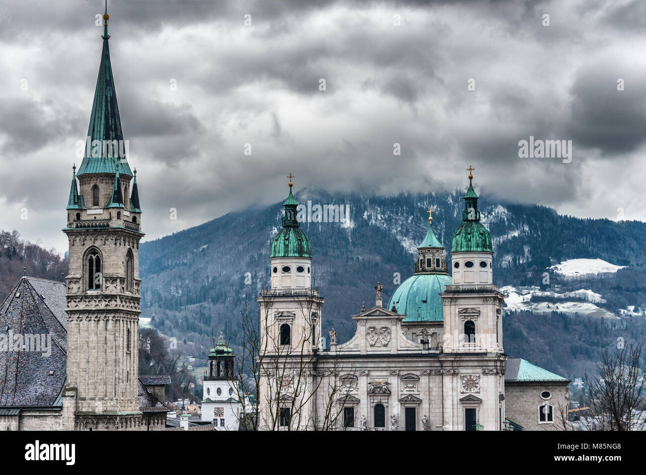 The famous Salzburger Dome, a baroque Kathedral in the herat of ...
