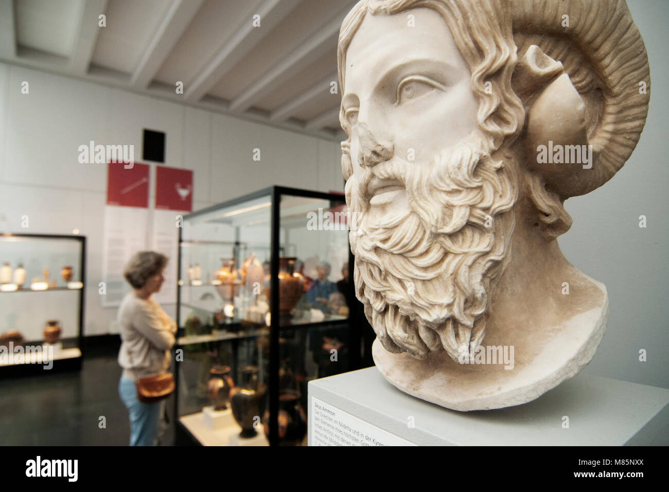 Marble head of Zeus Ammon, Staatliche Antikensammiungen Munich Stock ...