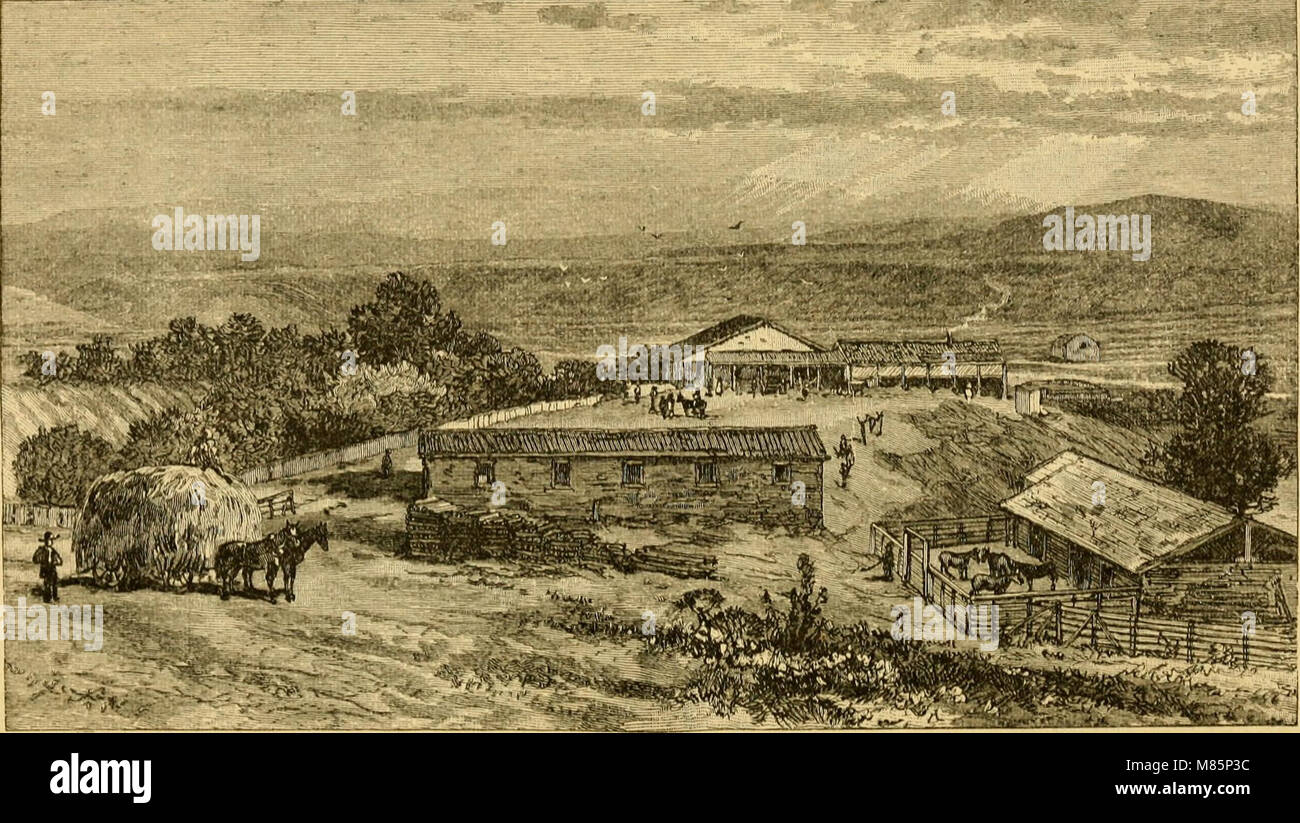 The image, dated around 1880, depicts Don Juan Forster's ranch, a ...