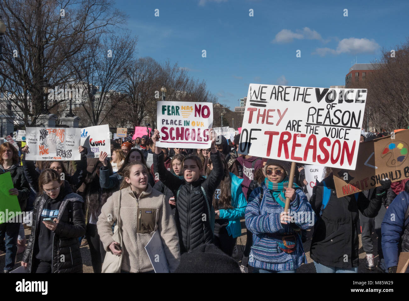 Washington, DC, USA. 14th March, 2018. Students from area high schools ...