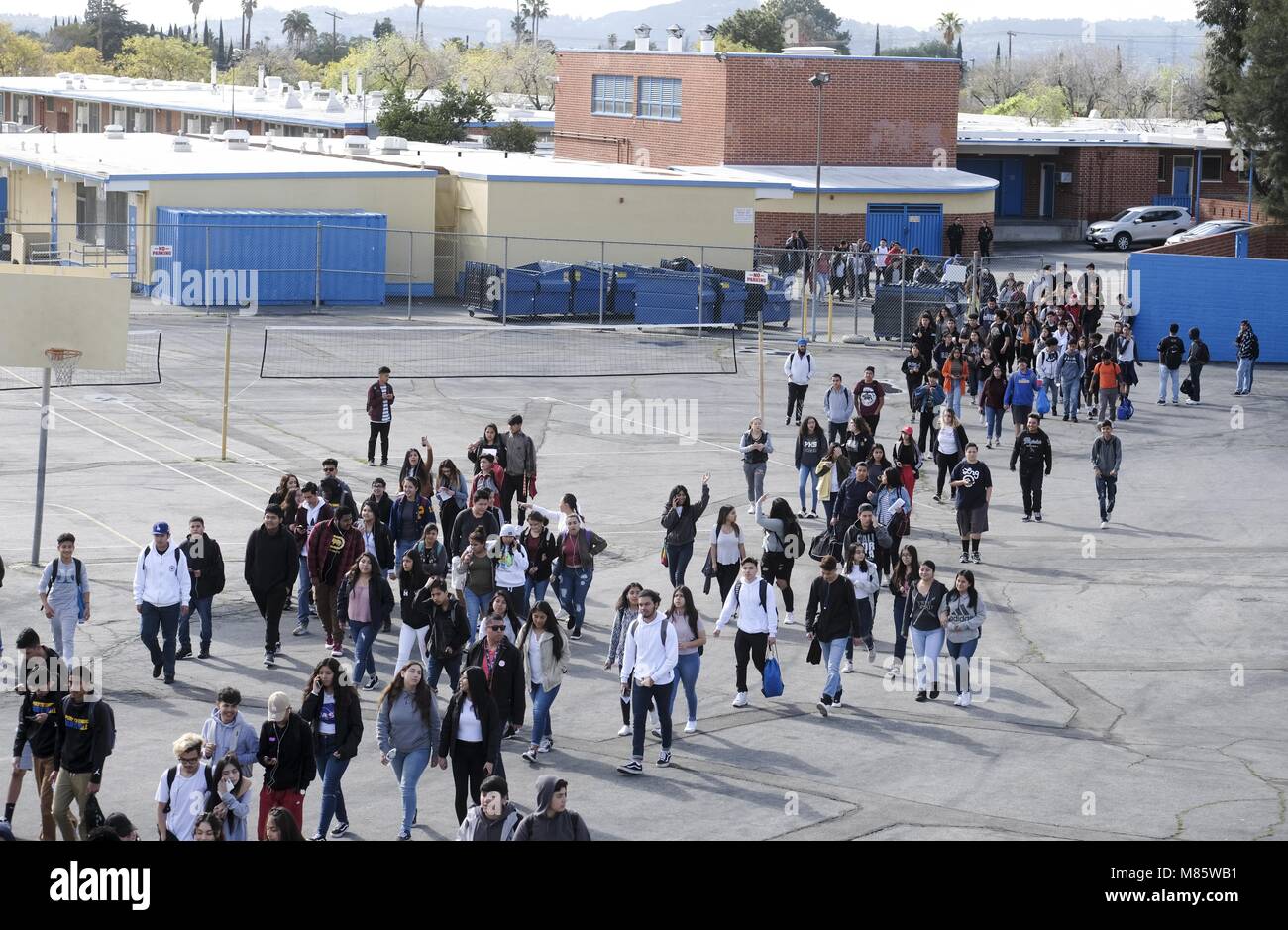 Los Angeles, California, USA. 14th Mar, 2018. Students from Francis ...