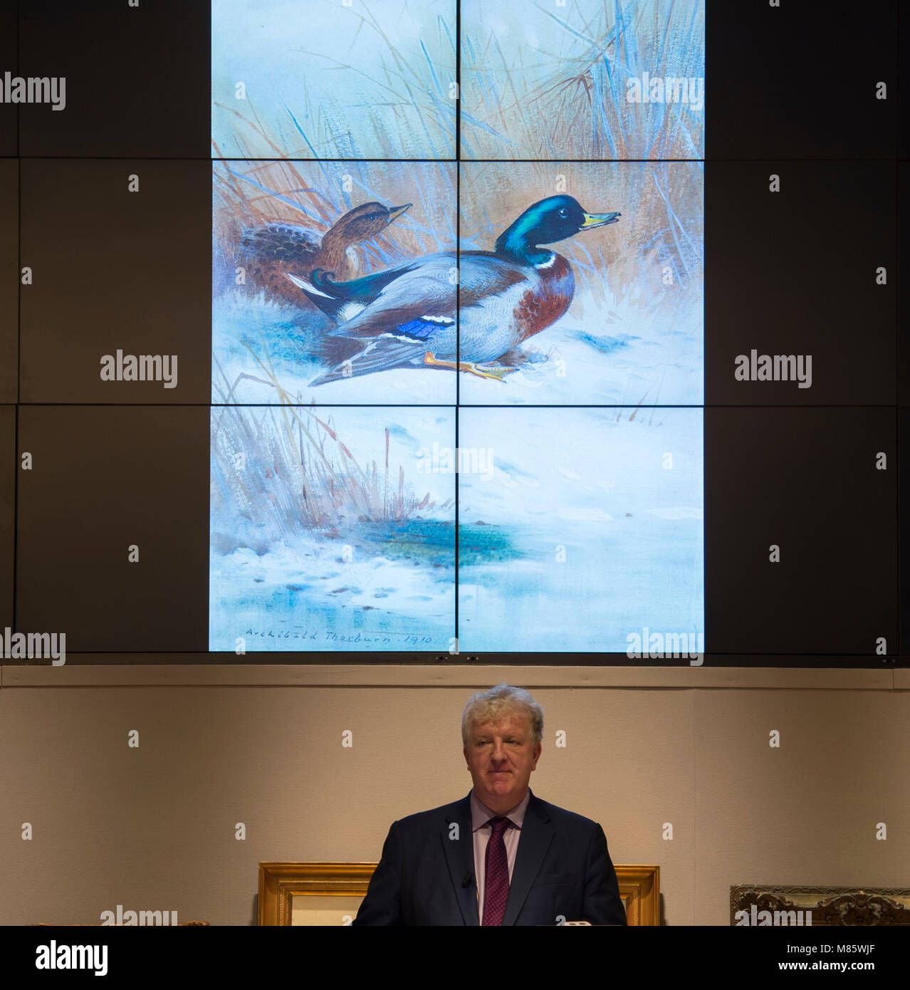 Bonhams, New Bond Street, London, UK. 14 March 2018. Archibald Thorburn ...