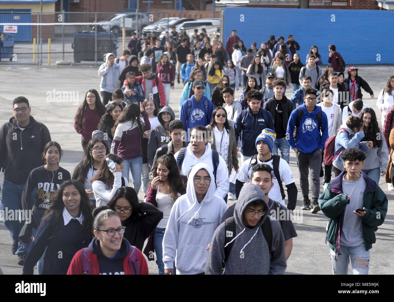 Los Angeles, California, USA. 14th Mar, 2018. Students from Francis ...