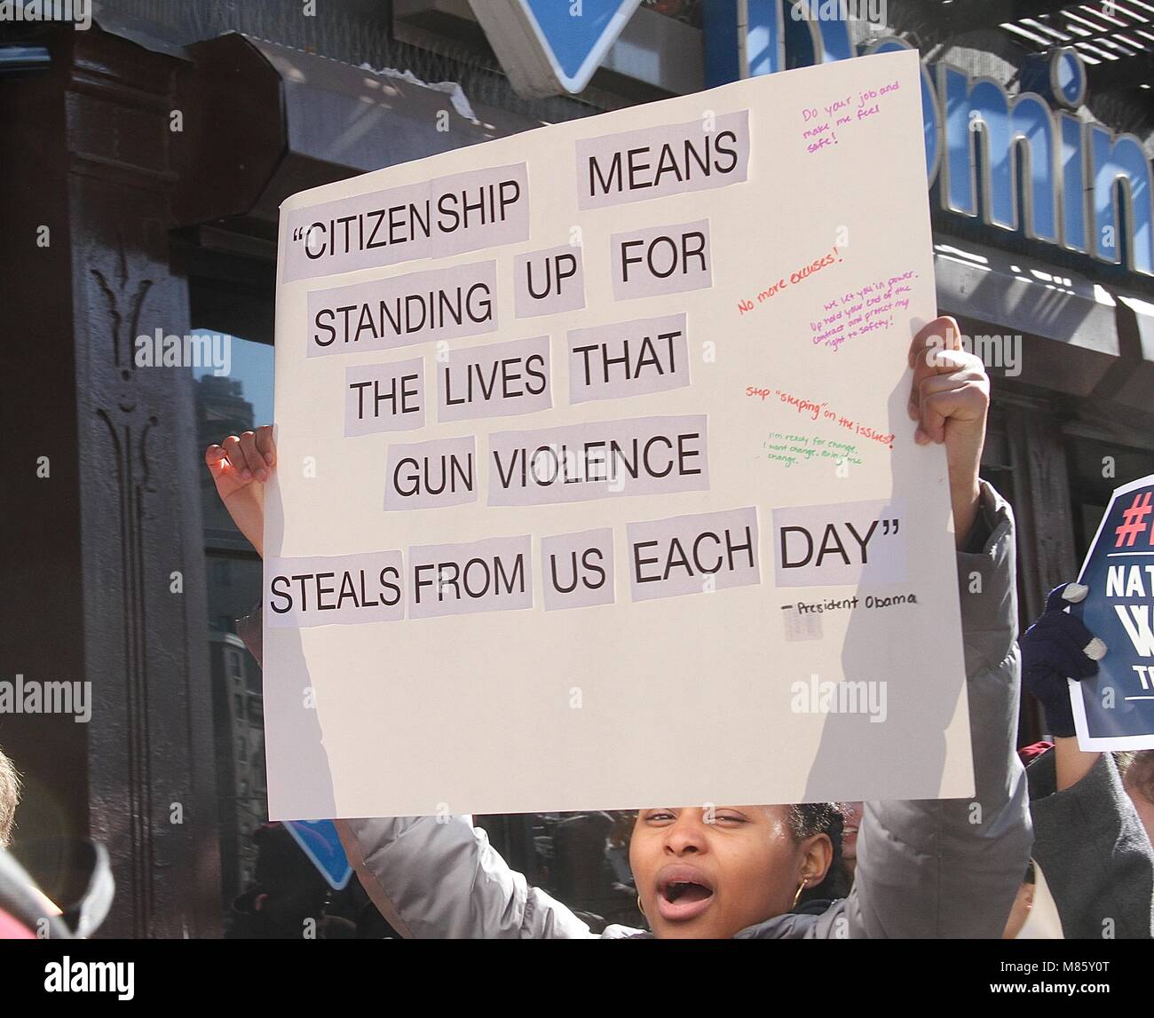 New York, NY, USA. 14th Mar, 2018. New York City students participate ...