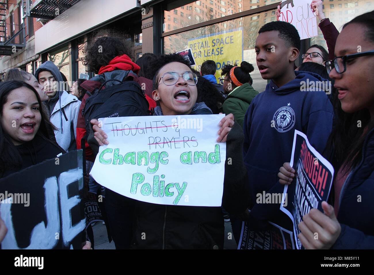 New York, NY, USA. 14th Mar, 2018. New York City students participate ...