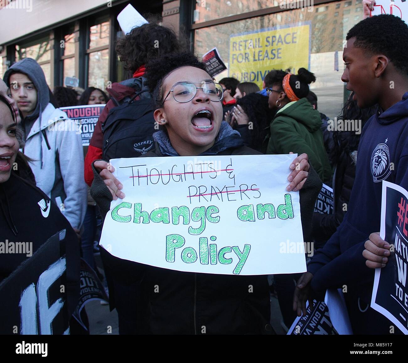 New York, NY, USA. 14th Mar, 2018. New York City students participate ...