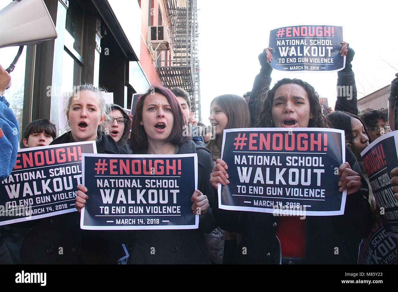New York, NY, USA. 14th Mar, 2018. New York City students participating ...
